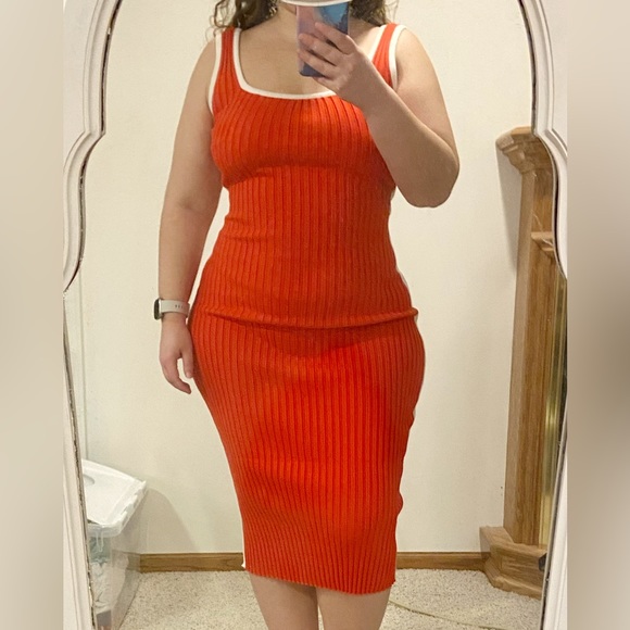 Vici | Dresses | Red Ribbed Bodycon Midi Dress | Poshmark
